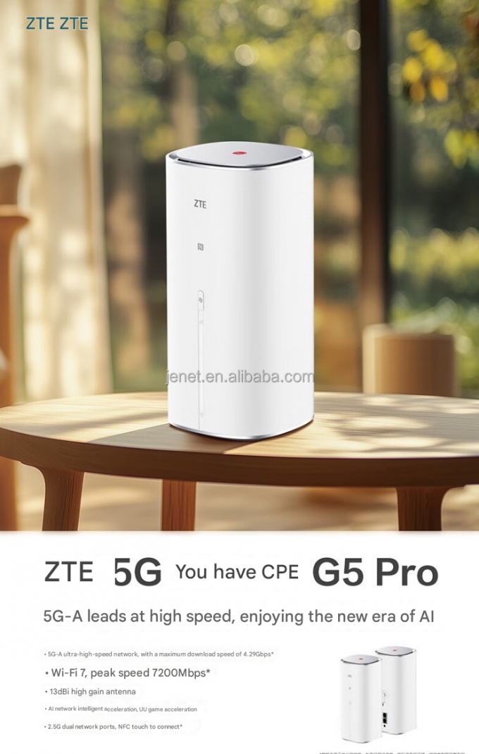 NEW ZTE 5G CPE Router G5 Pro WiFi 7 BE7200 Dual 2.5G Ports MC8512 5G AI ...