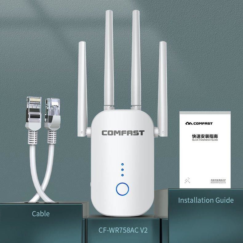 1200Mbps Powerful Wifi Repeater 2.4G/5GHz Long Range Wifi Extender 802.11ac