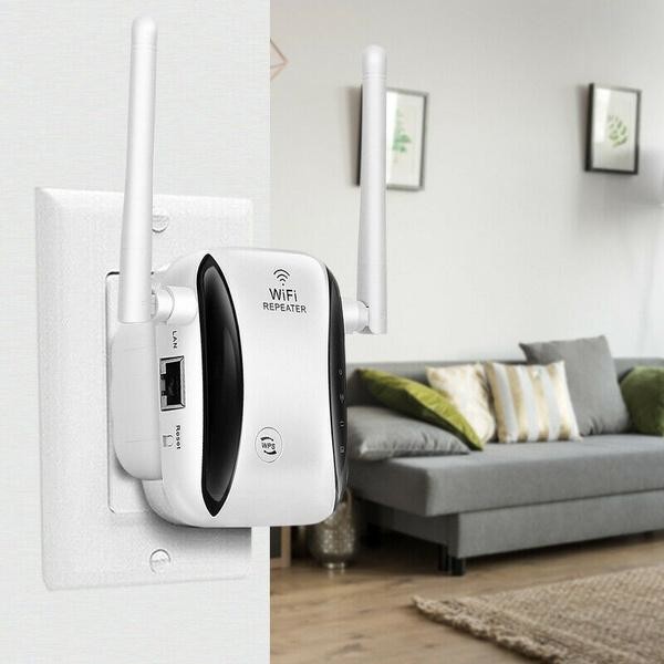 300M Small Steamed Repeater Signal Amplifier Wifi Repeater Router Dual ...
